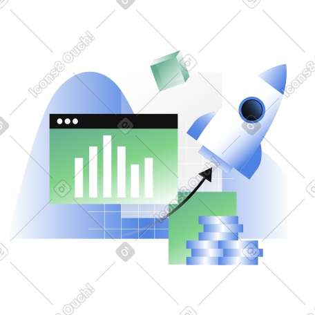 Fintech startup and business investment animated illustration in GIF ...