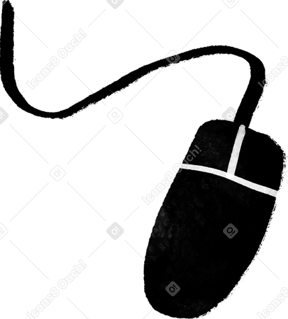 Black computer mouse Illustration in PNG, SVG