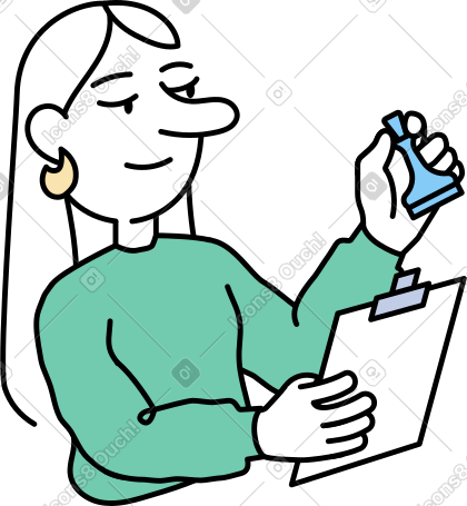 Woman thinking about a strategy PNG, SVG
