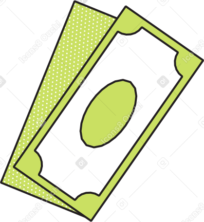 Two dollar bills Illustration in PNG, SVG