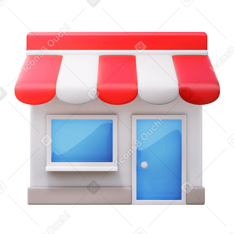 3D shop Illustration in PNG, SVG
