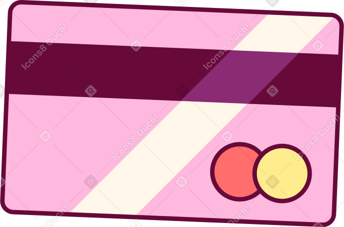 Pink bank card Illustration in PNG, SVG