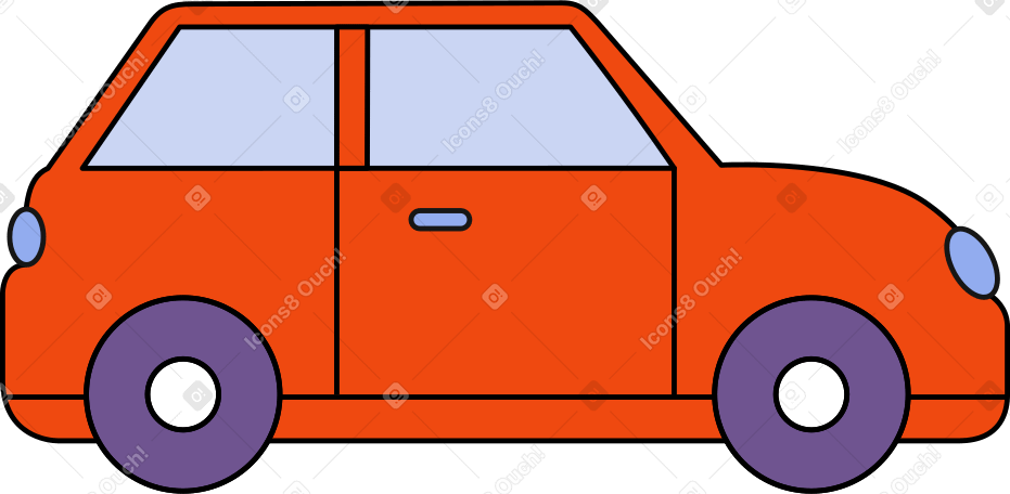 Red car Illustration in PNG, SVG