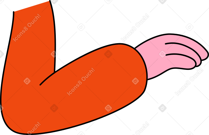 Red sleeve hand Illustration in PNG, SVG