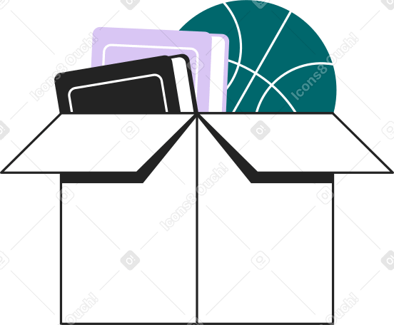 Box of stuff Illustration in PNG, SVG