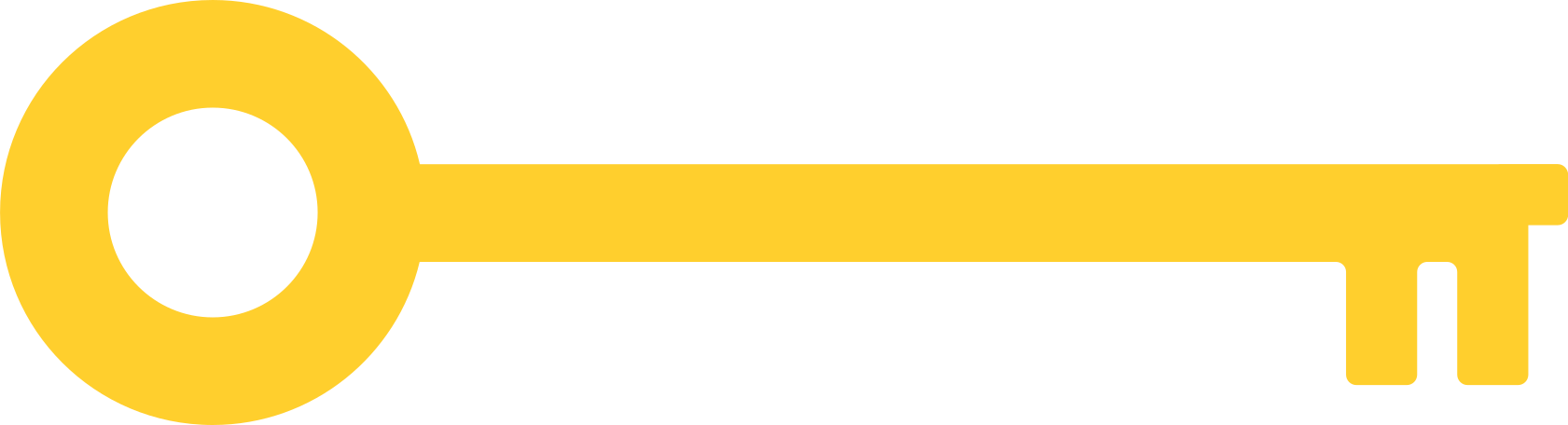 Yellow big key Illustration in PNG, SVG