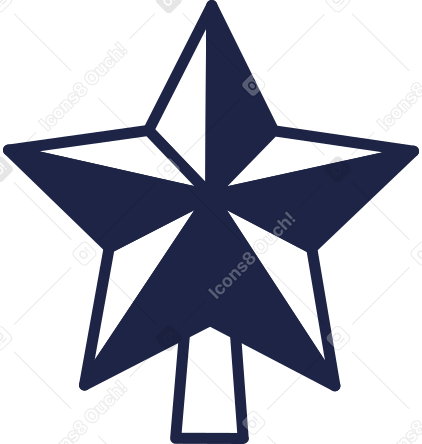 Christmas tree star line Illustration in PNG, SVG