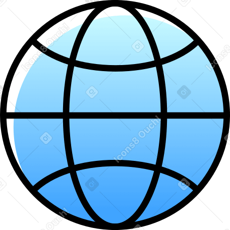 Blue globe sign Illustration in PNG, SVG