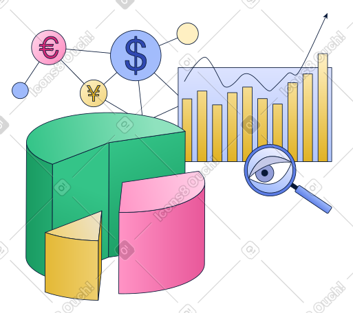 Analyzing charts and different currencies PNG, SVG