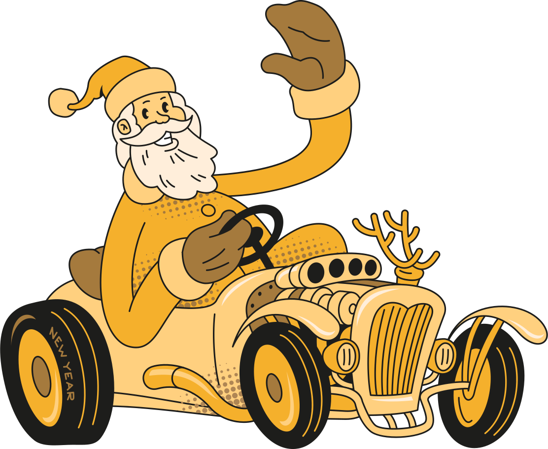 style santa claus in a convertible Vector images in PNG and SVG ...
