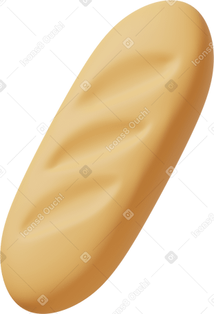 3D Yellow bread Illustration in PNG, SVG