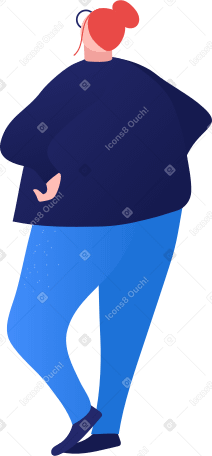 Fat woman back Illustration in PNG, SVG