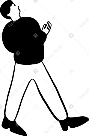 Man walking and looking up PNG, SVG