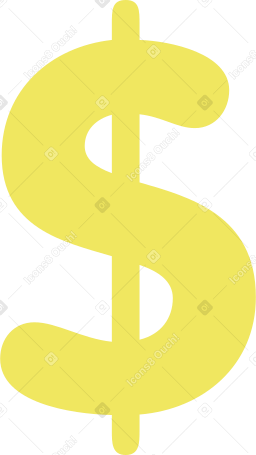 Huge yellow dollar sign Illustration in PNG, SVG
