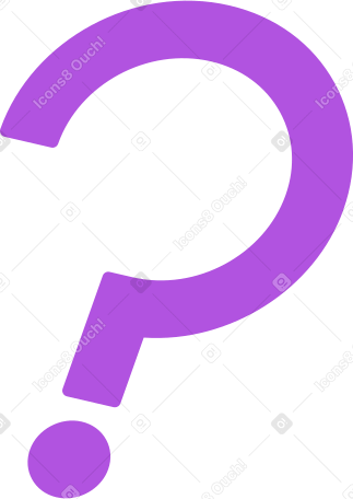 Ilustração de Small question mark tilted em PNG e SVG