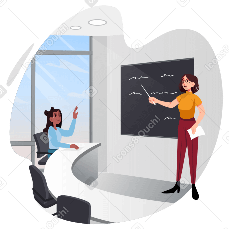 Classes at the University Illustration in PNG, SVG