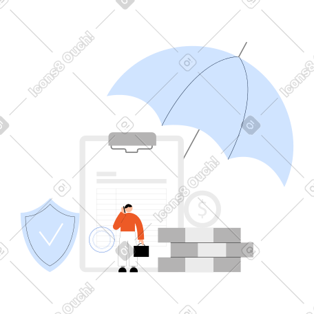 Young man taking out insurance PNG, SVG