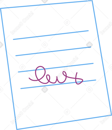 Signed paper document Illustration in PNG, SVG
