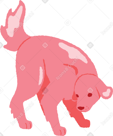 Dog sniffing Illustration in PNG, SVG