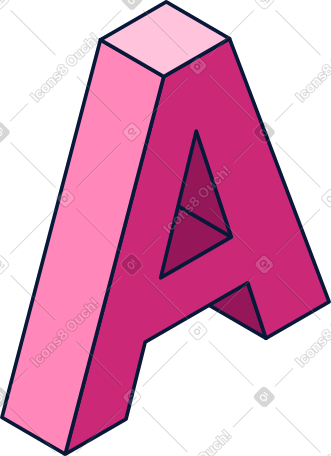 3D letter A PNG, SVG
