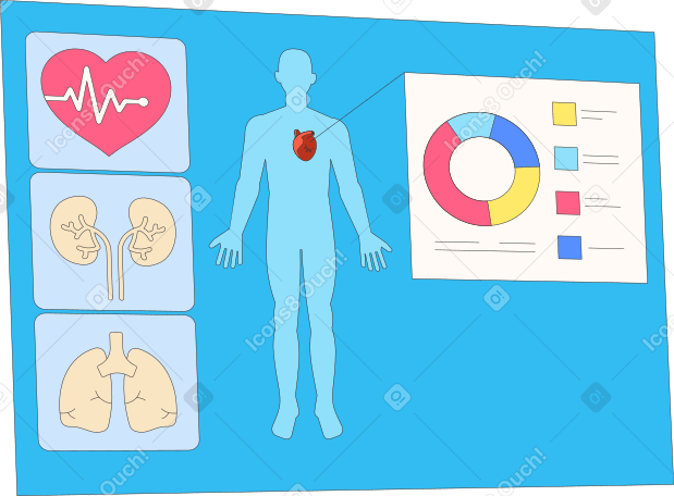 Human digital healthcare interface animated illustration in GIF, Lottie ...