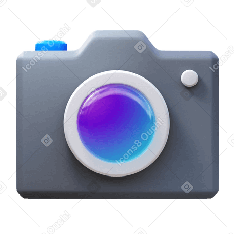 3D camera icon Illustration in PNG, SVG