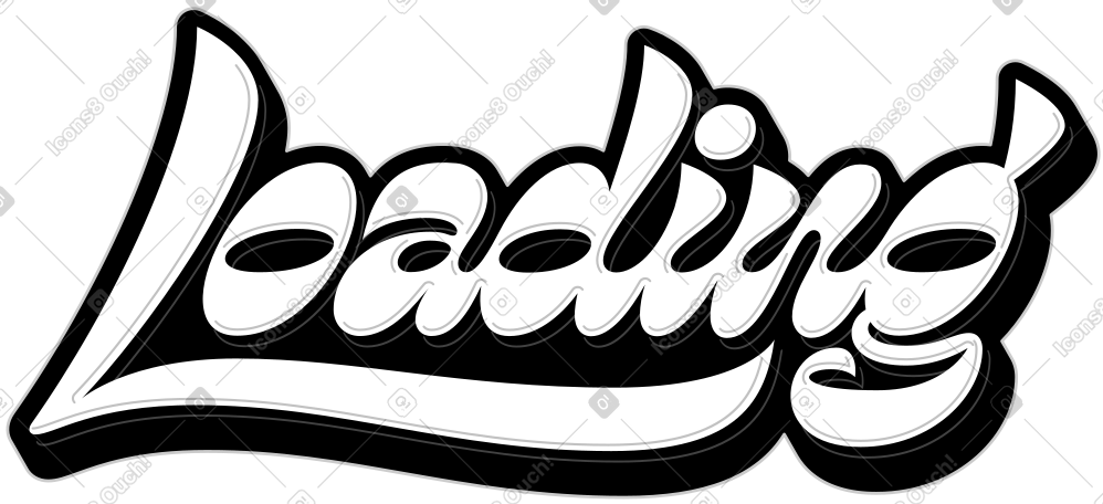 Lettering loading with shadow text PNG, SVG