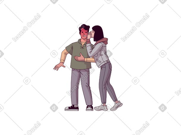 Woman sharing a secret with a man PNG, SVG