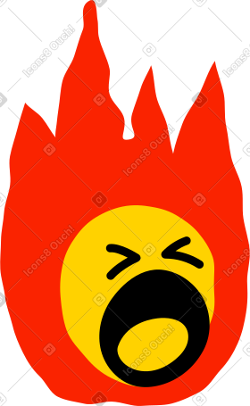 Fire head screaming PNG, SVG