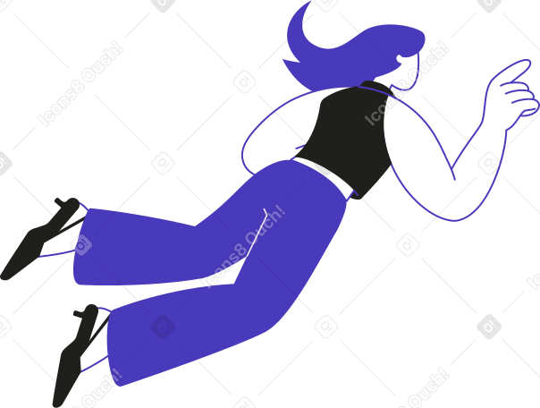 Woman floating in the air PNG, SVG