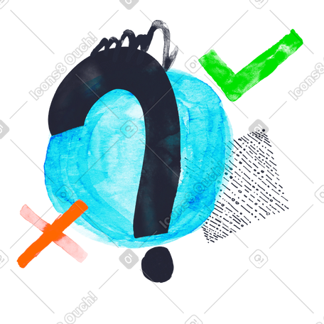 Question mark, tick and cross as faq PNG, SVG