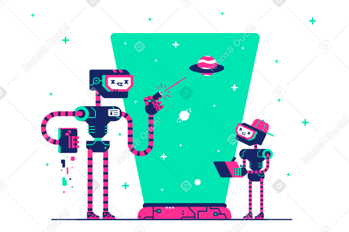 Machine learning Illustration in PNG, SVG