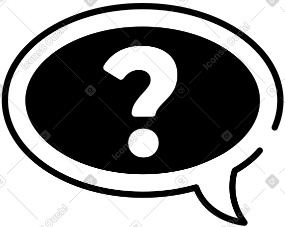Speech bubble with questions mark PNG, SVG