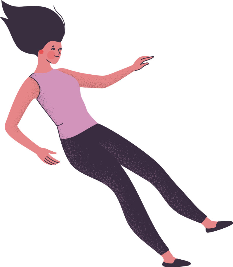 Flying woman Illustration in PNG, SVG