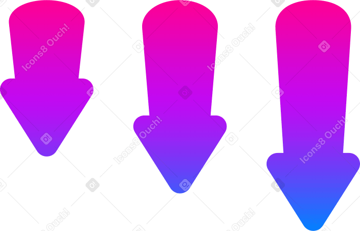 Arrows with gradient Illustration in PNG, SVG