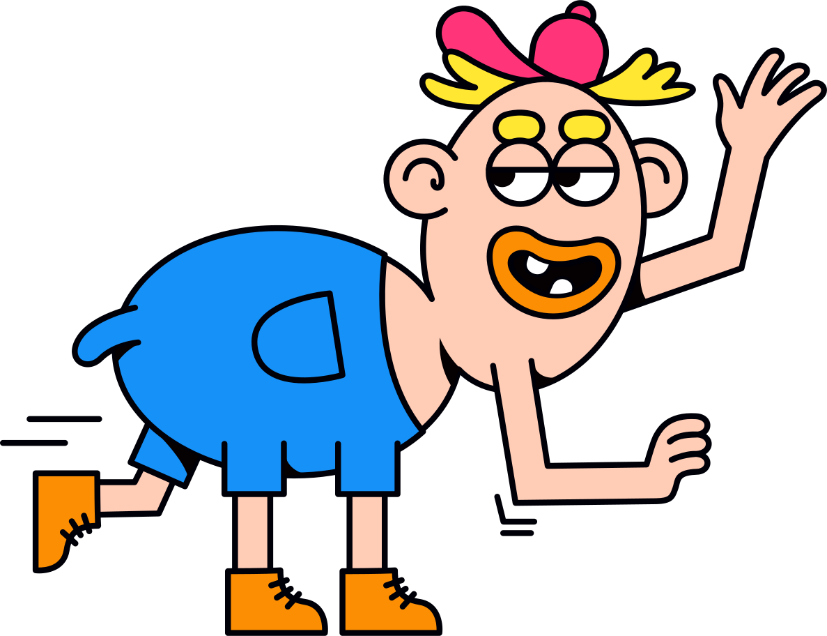 Character with three legs Illustration in PNG, SVG