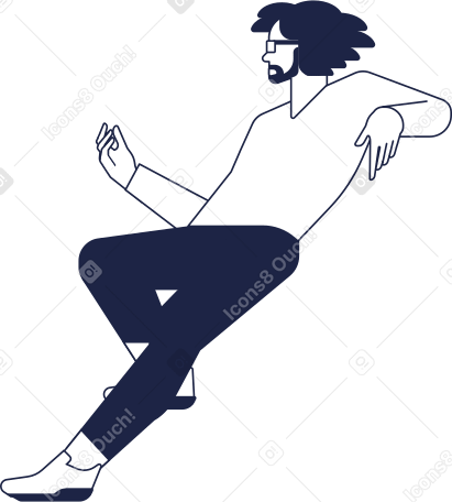 Man sitting line Illustration in PNG, SVG
