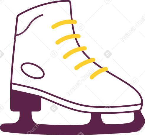 White figure skate Illustration in PNG, SVG