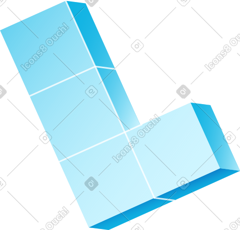 L shaped block of cubes PNG, SVG