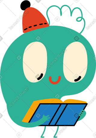Character with book PNG, SVG
