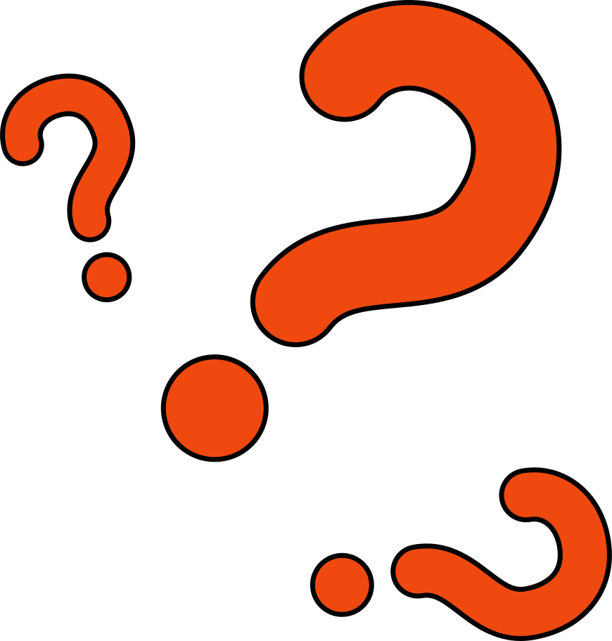 Three question marks arc Illustration in PNG, SVG