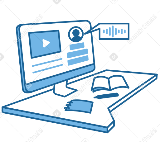 Online lesson, distance learning PNG, SVG