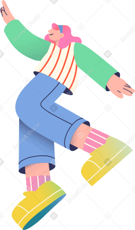 Jumping girl Illustration in PNG, SVG