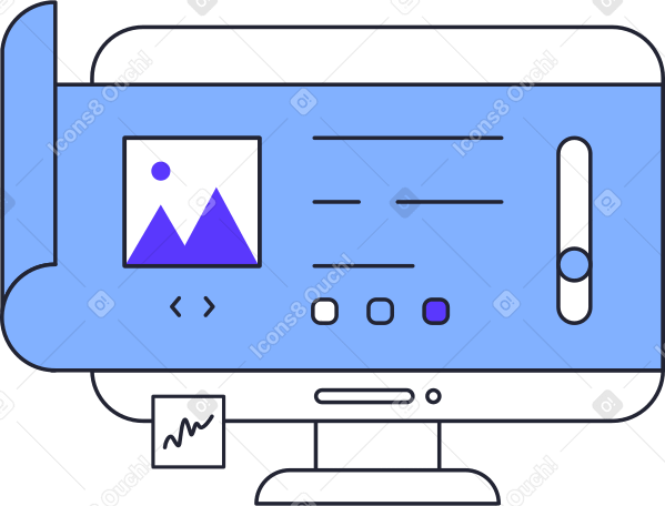 Designer monitor Illustration in PNG, SVG