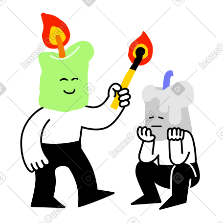 A character supports another character PNG, SVG