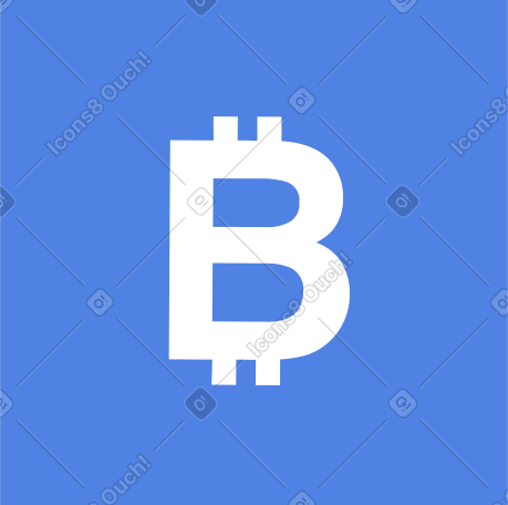 Blue bitcoin sign PNG, SVG