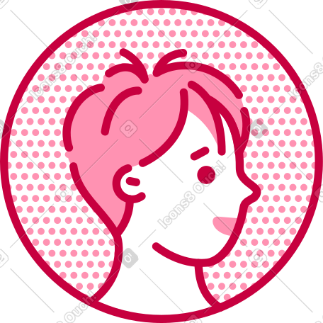 Man avatar icon pink side view PNG, SVG