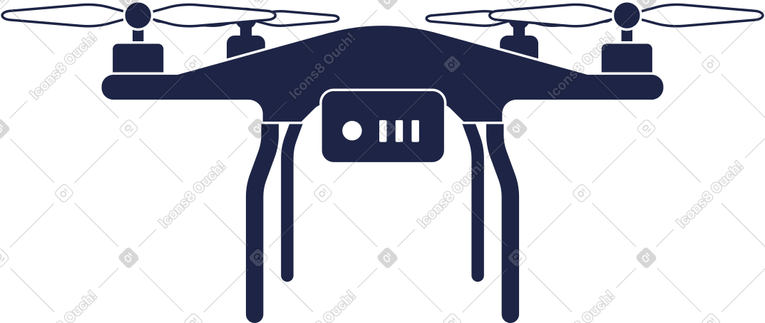 Levitating dark blue drone animated illustration in GIF, Lottie (JSON), AE