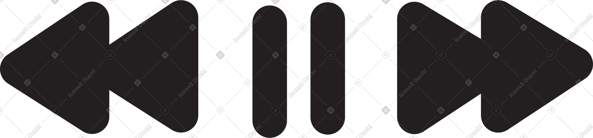 Pause and rewind buttons PNG, SVG