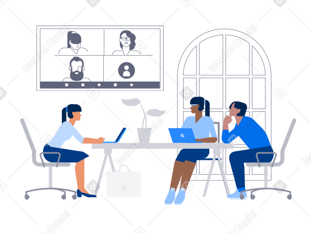 Zoom meeting Illustration in PNG, SVG